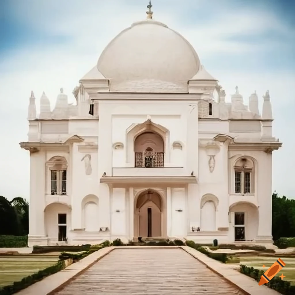 Mahal white house mediterranean architectural style full frontal ...