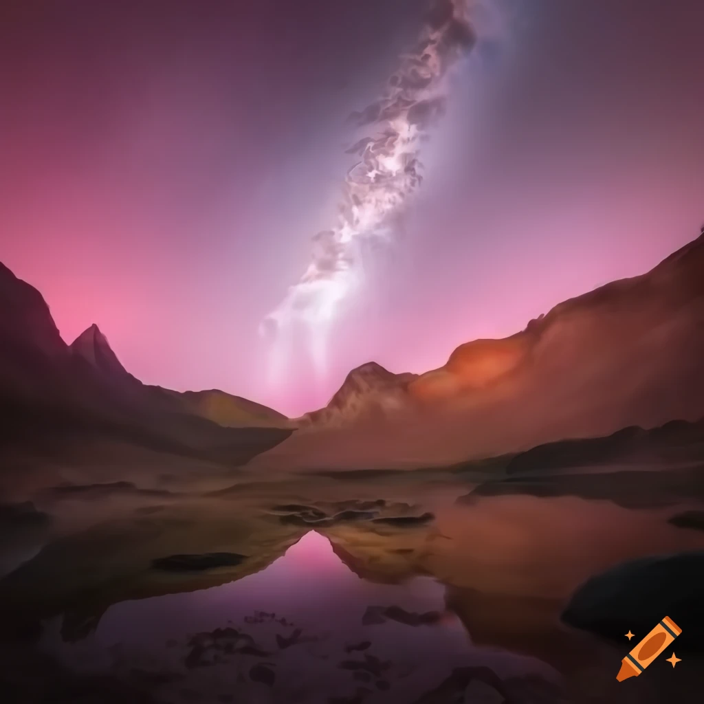 Alien landscape , realistic and natural, detailed full-color