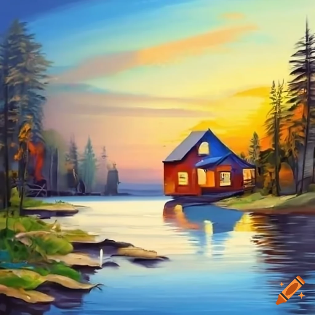 Beach house by the river on Craiyon