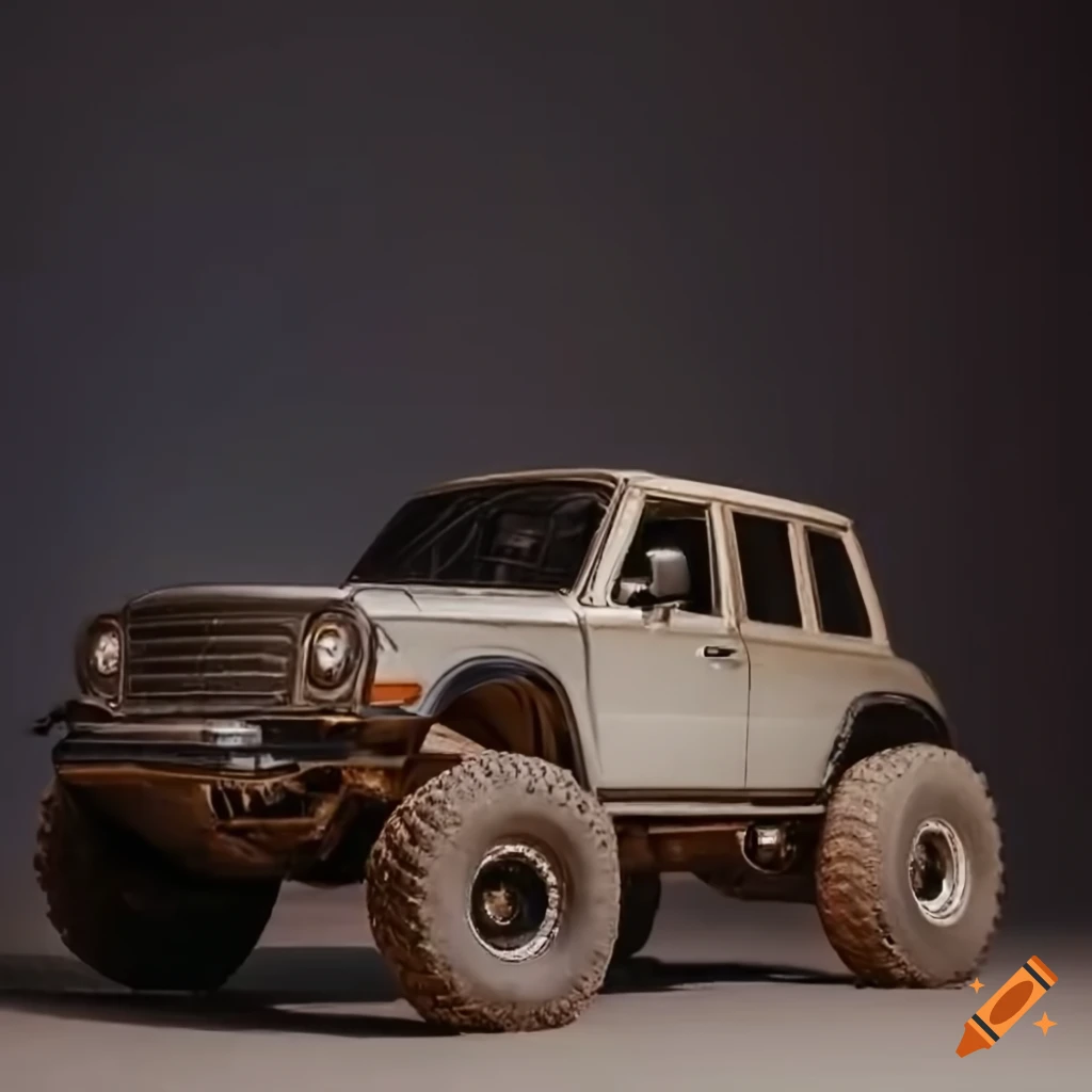 Rock crawling vehicle on rocks in foreground, transparent background on ...