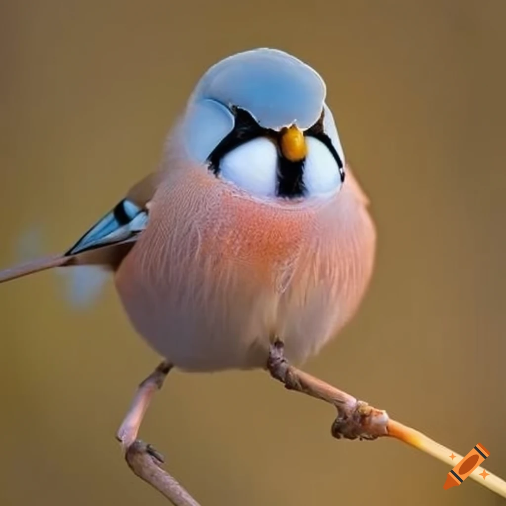 Hybrid of bearded reedling and a ghost crab on Craiyon