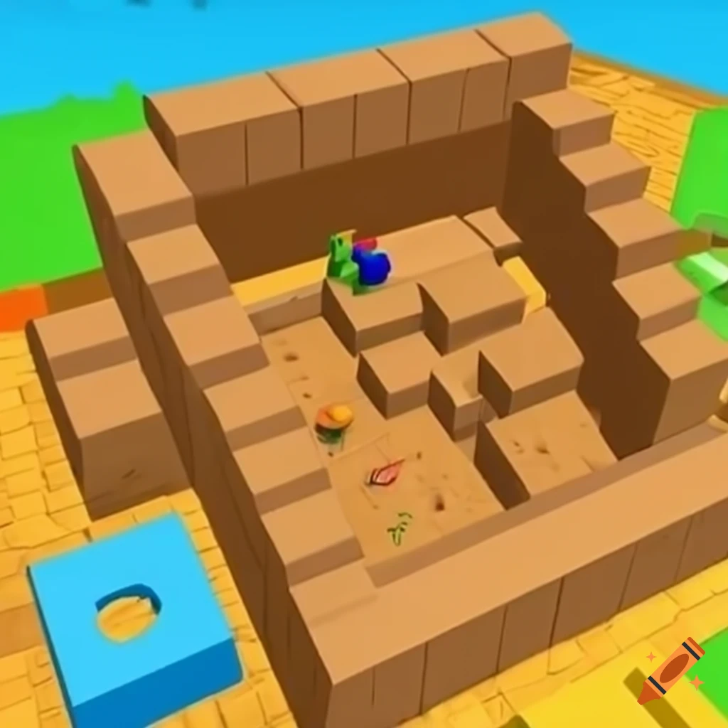 Blocky sandbox experience on Craiyon