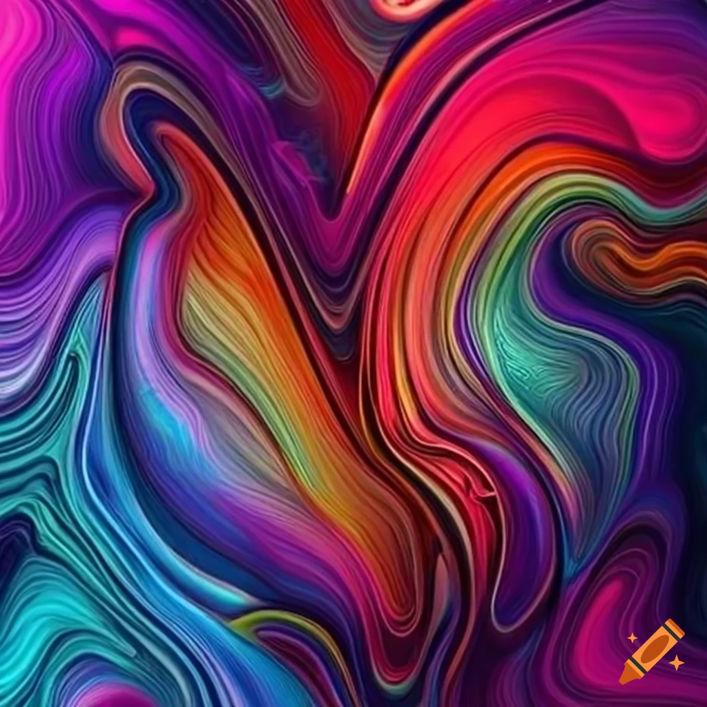 An intricate abstract artwork with captivating colors and flowing patterns