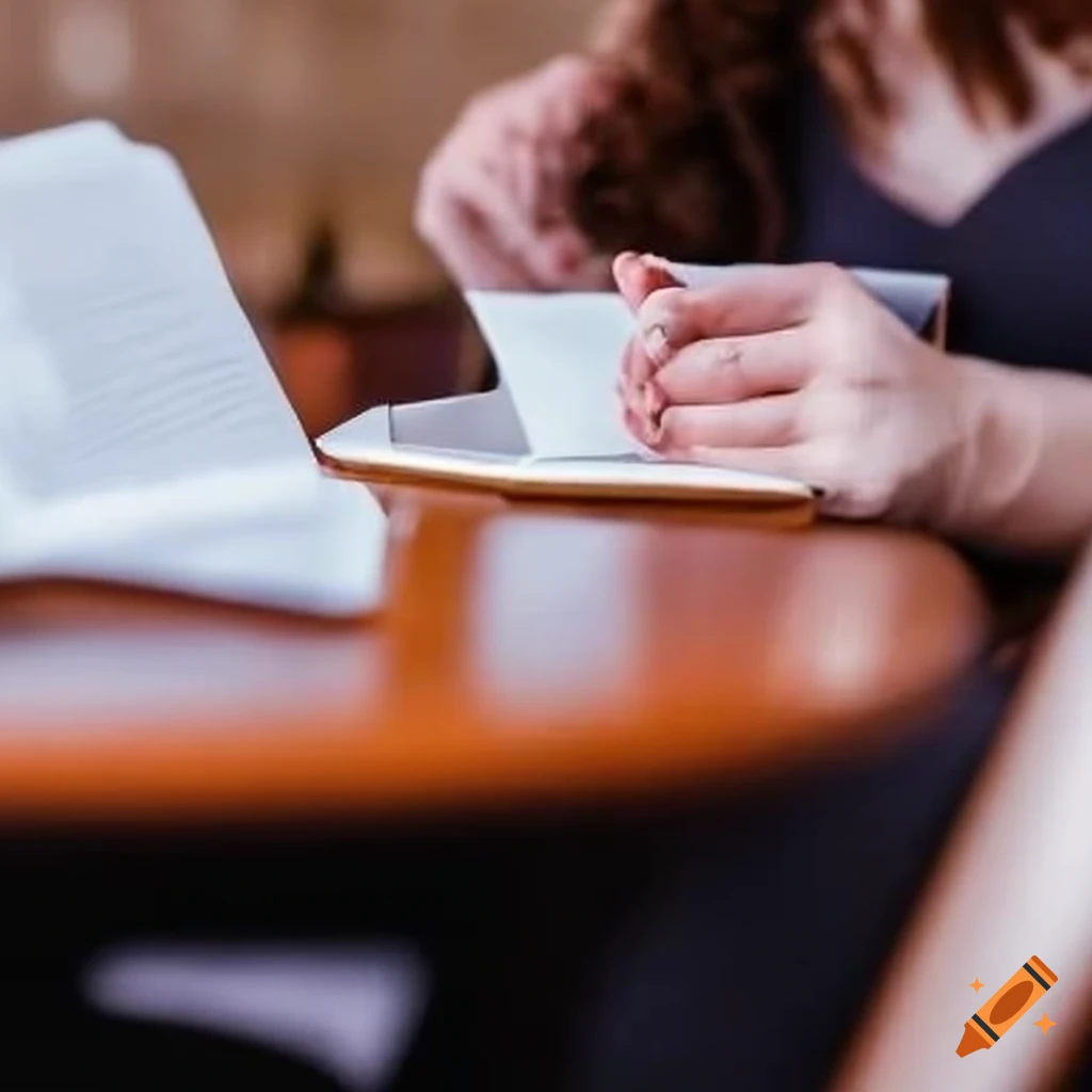 Woman cafe read letter waiting