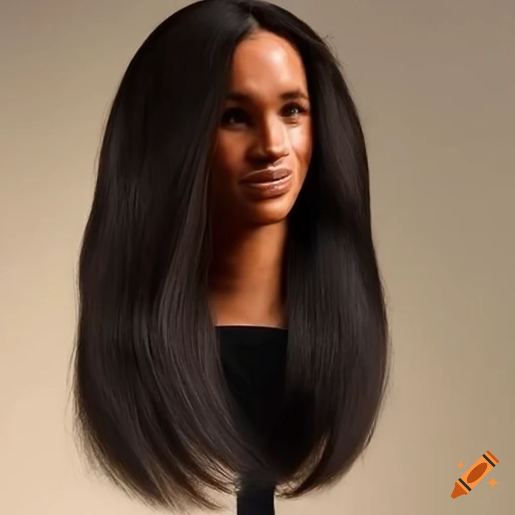 Lifelike meghan markle styling head with beautiful 3 foot long flowing ...