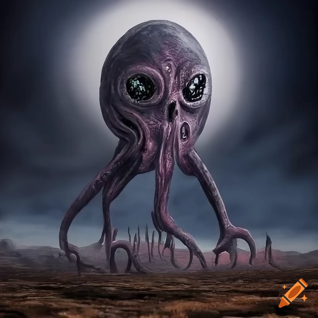 Alien landscape realistic lovecraftian slimy