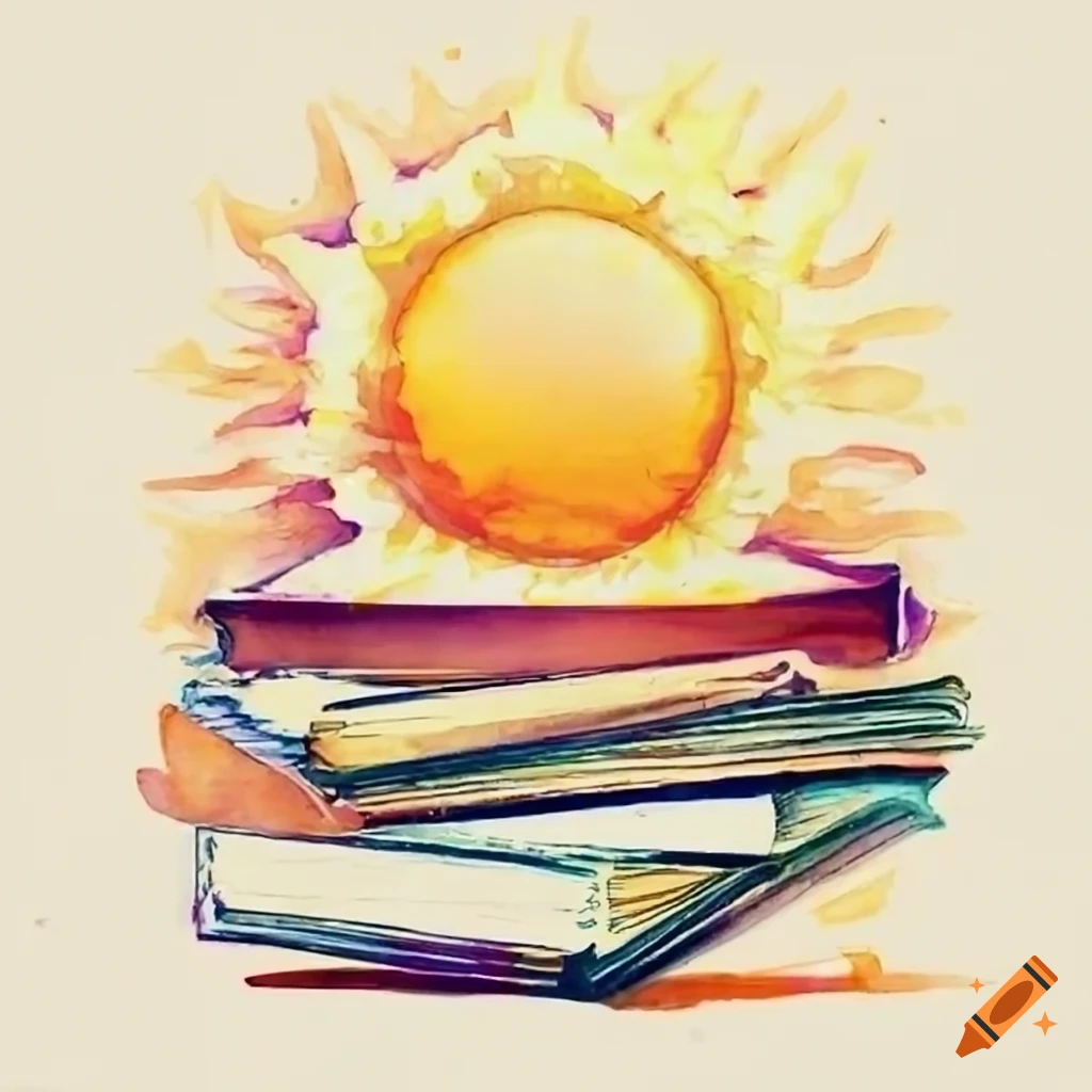 A professional logo of a sun and 3 books