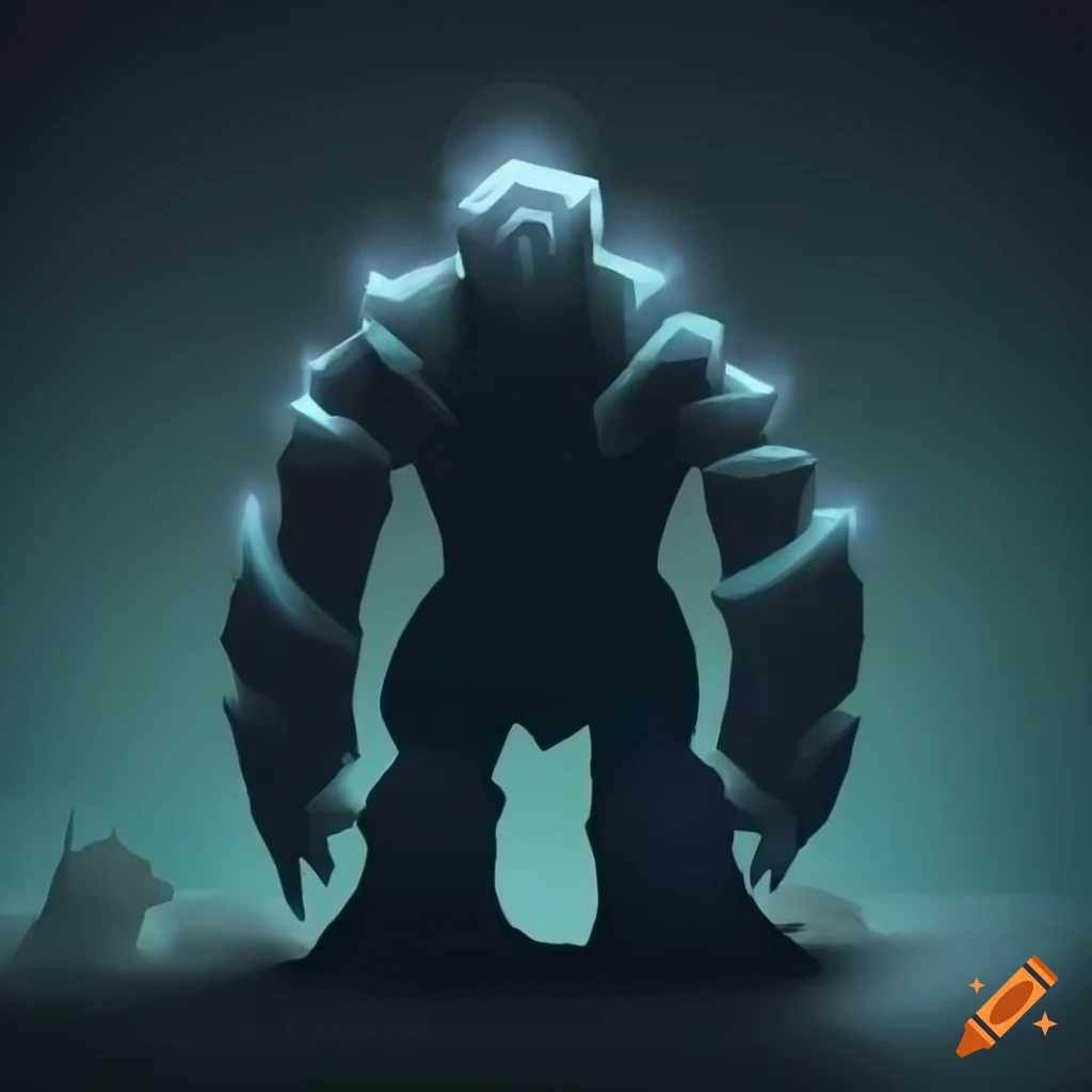 Shadow golem with night background on Craiyon