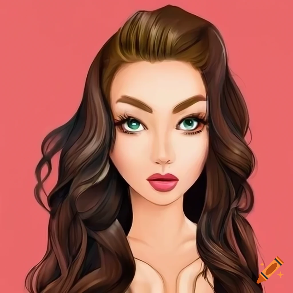 Beautiful 2d women cartoon on Craiyon