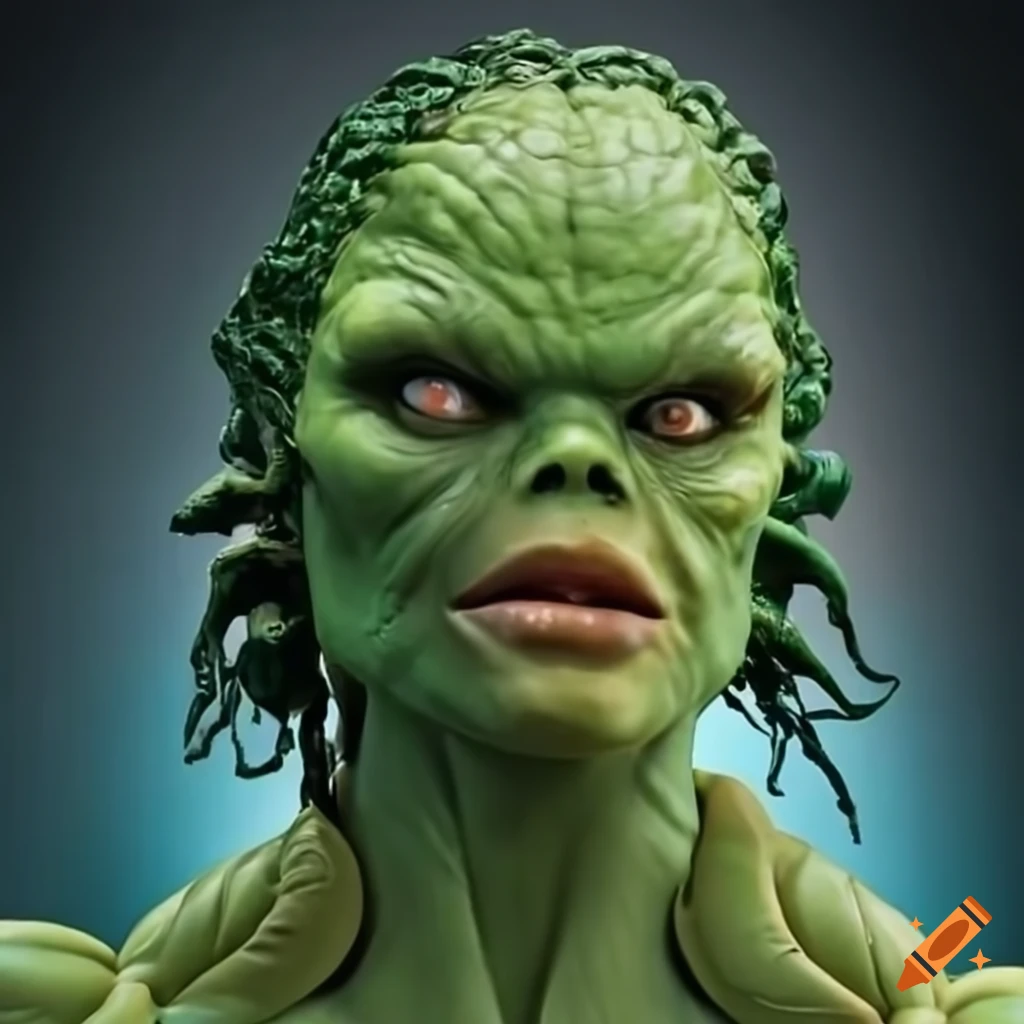 Female muscular frankenstein’s monster gill-man creature from the black ...