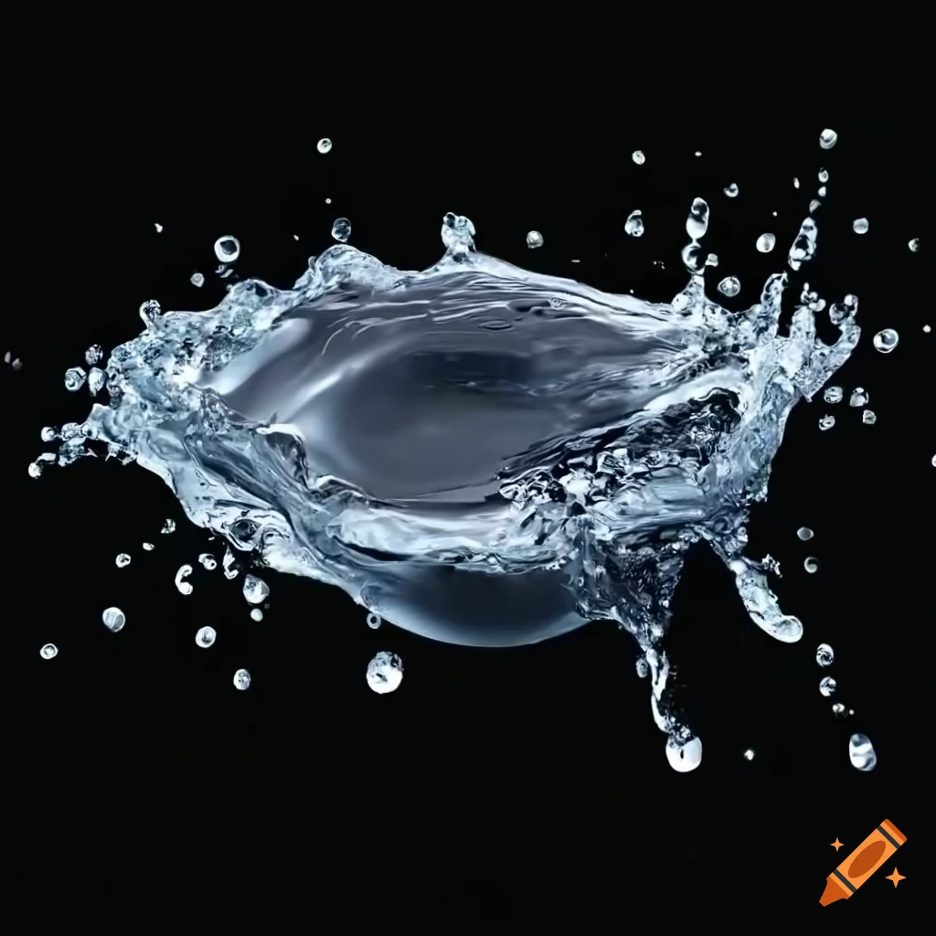 Water splash black background on Craiyon