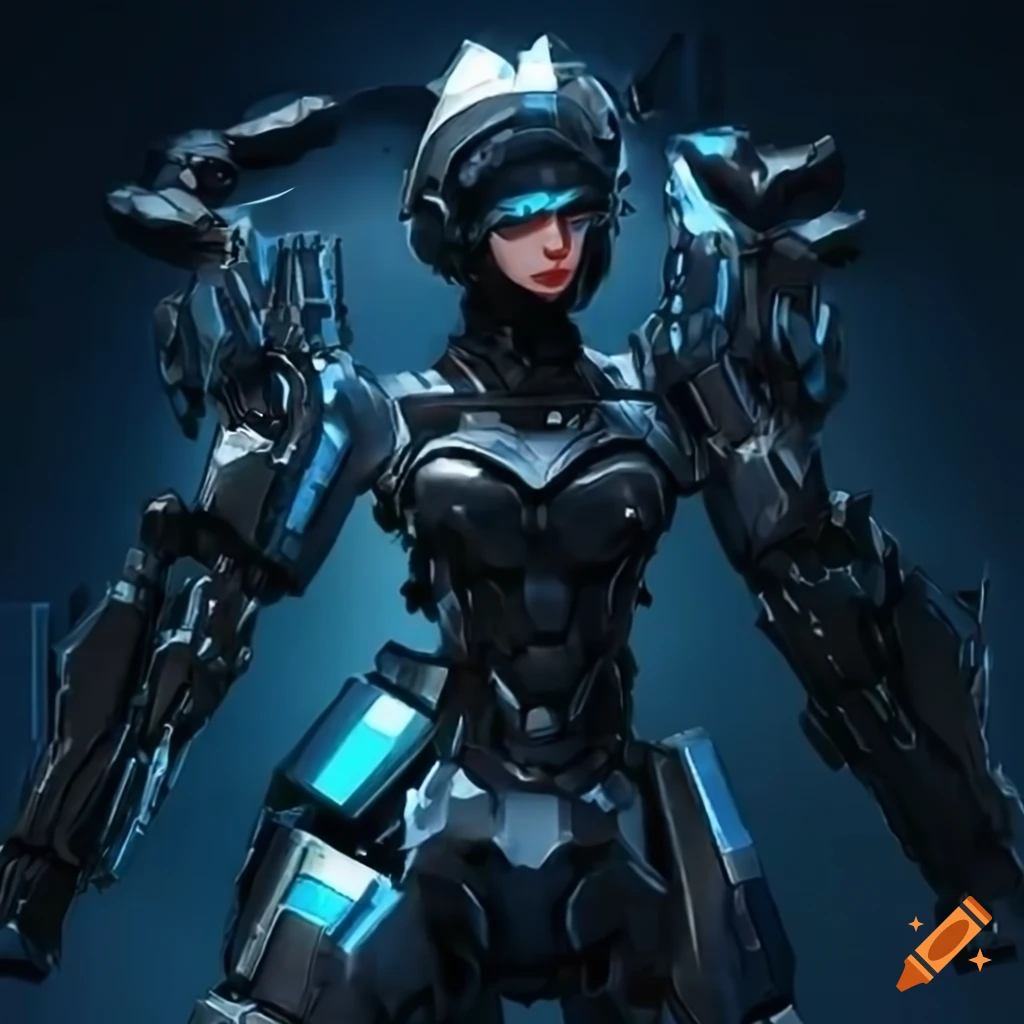 Cyber mecha outfit girl on Craiyon