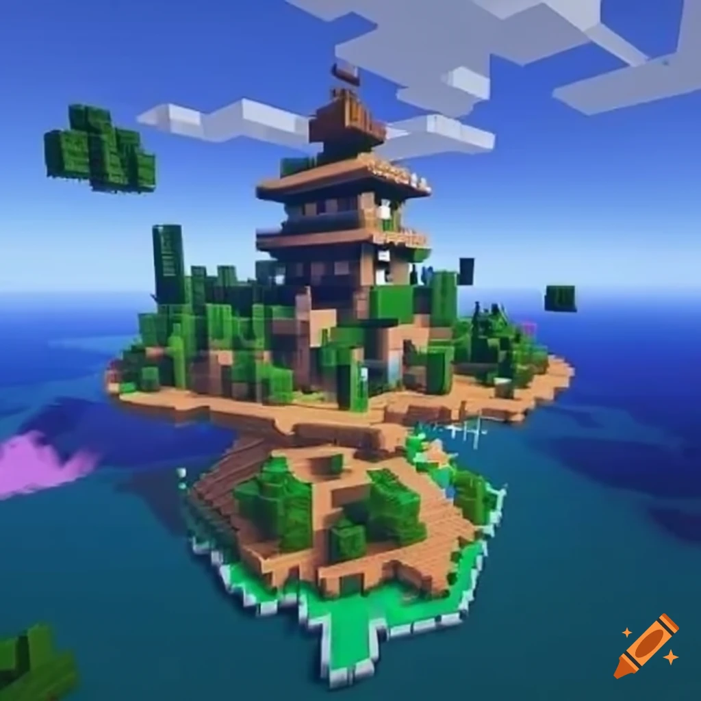 Explore minecraft-inspired maps on Craiyon