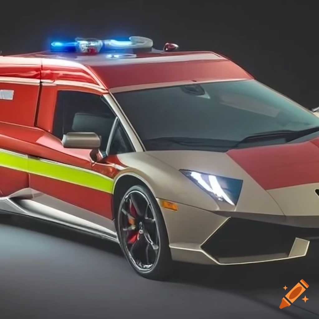 A lamborghini ambulance on Craiyon