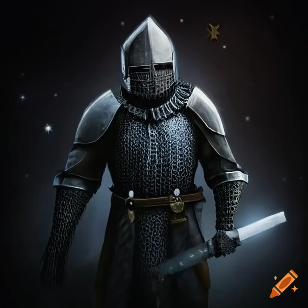 Medieval knight in space on Craiyon