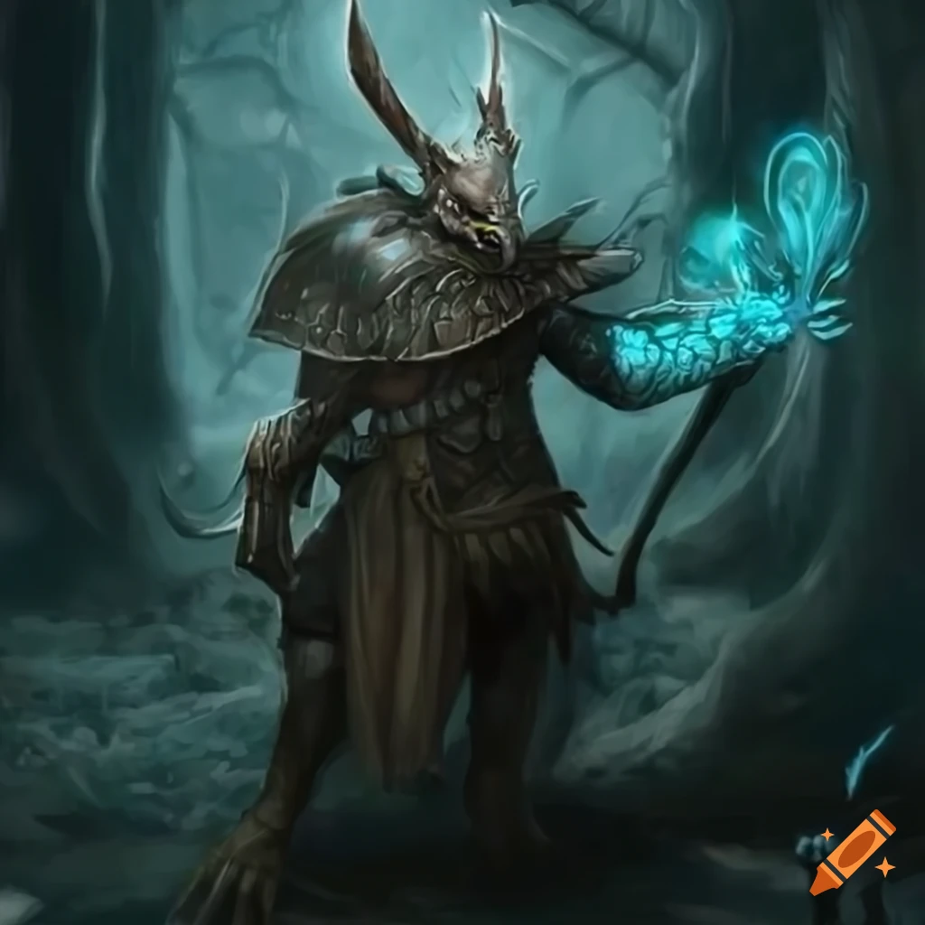 Rabbitfolk with dragonscale armor on Craiyon