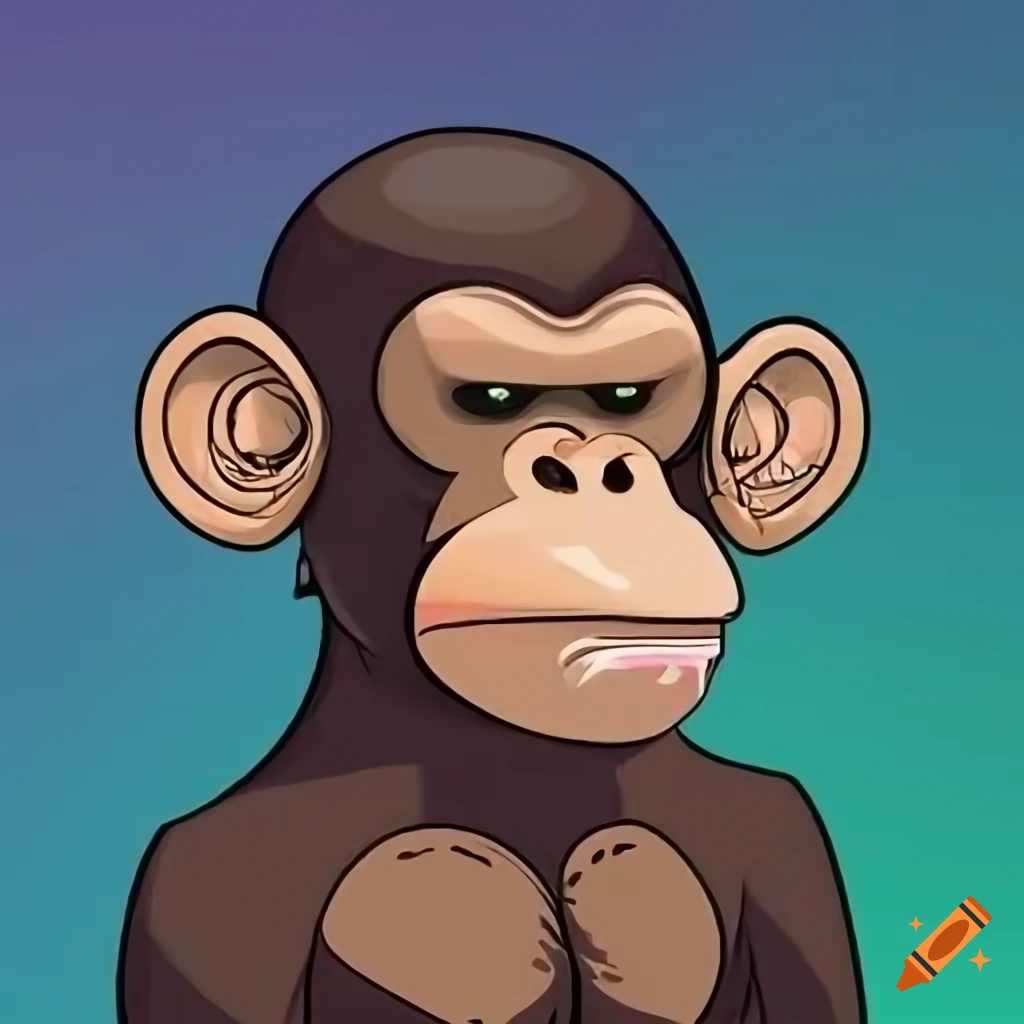 Monkey ape nft crypto genius art on Craiyon
