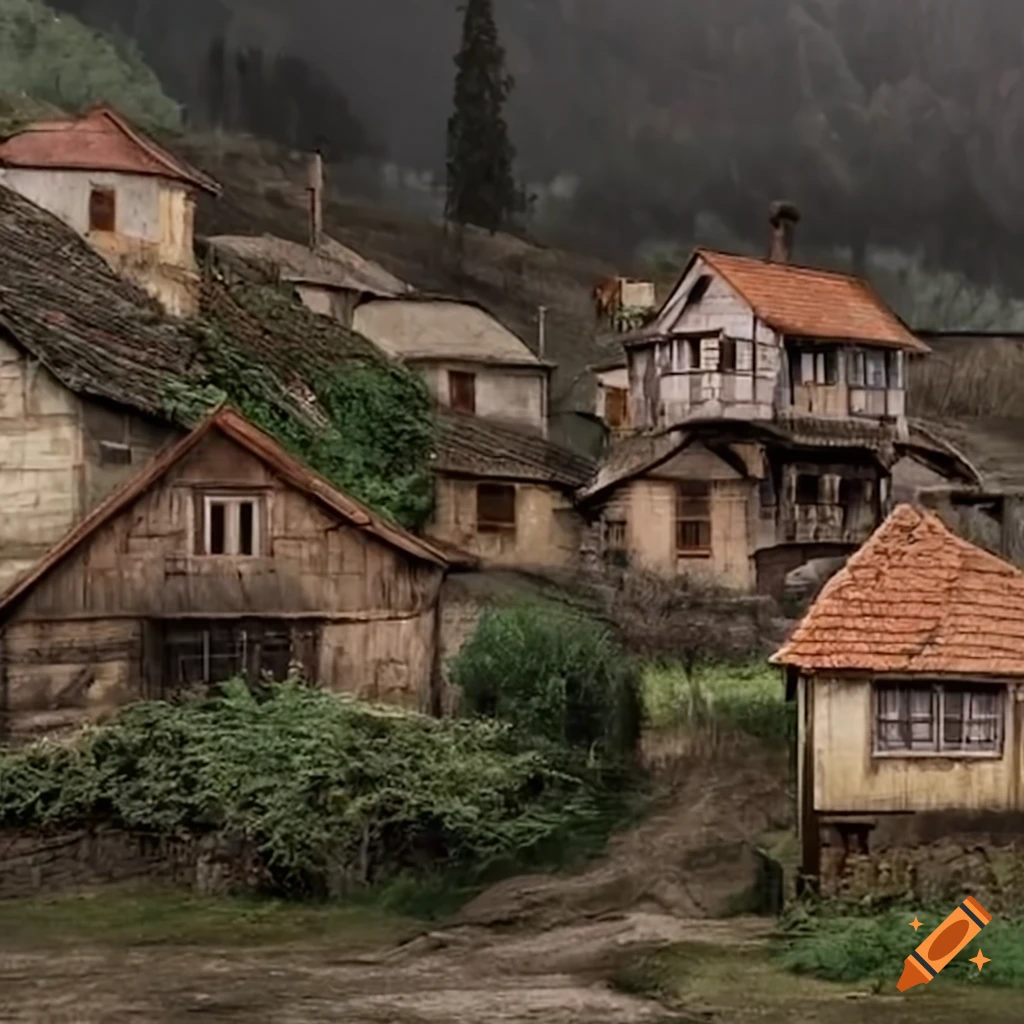 Isolated village on Craiyon