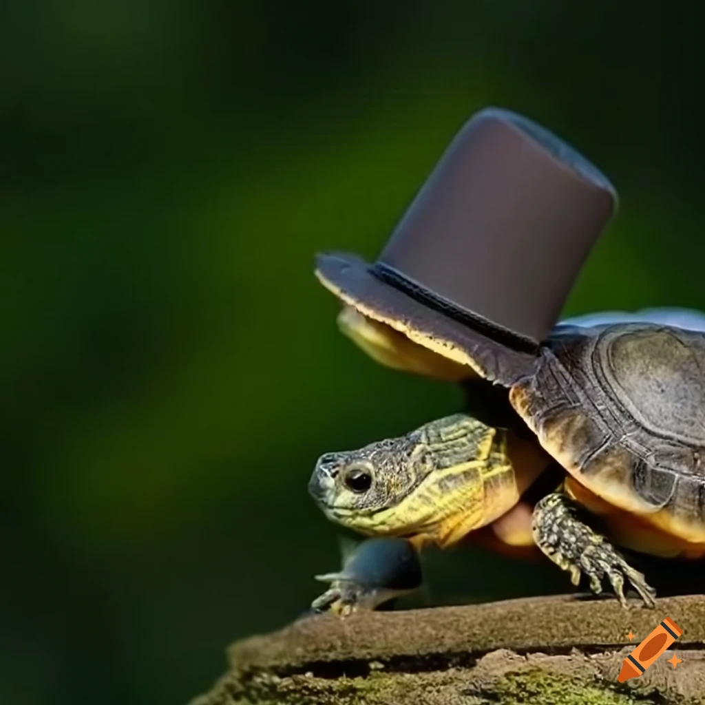 Turtle with a hat