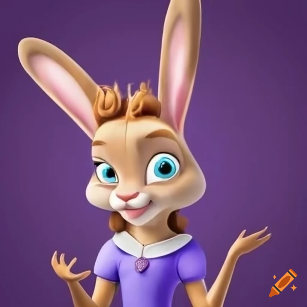 Anthropomorphic rabbit sofia the first on Craiyon
