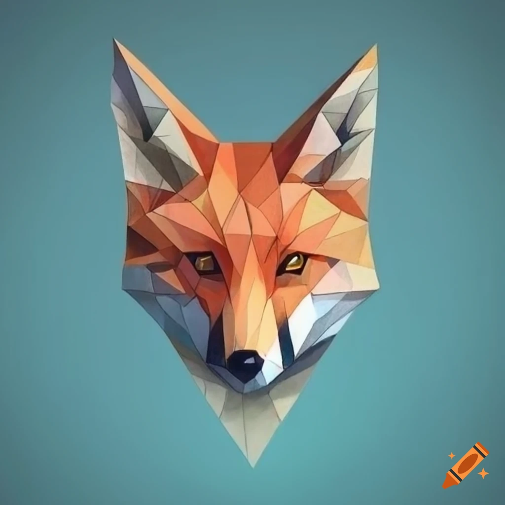 Triangular artwork fox geometric