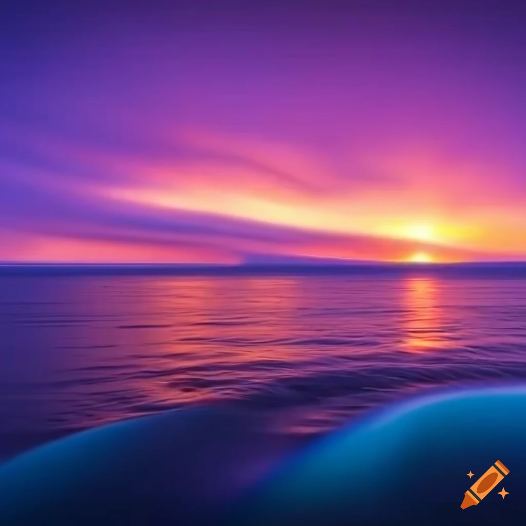 Epic pipeline wave, purple orange sunset, photorealism, 8k, hdr, octane ...