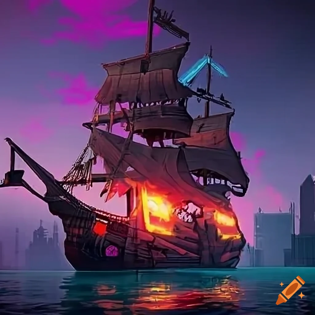 Cyberpunk pirate ship