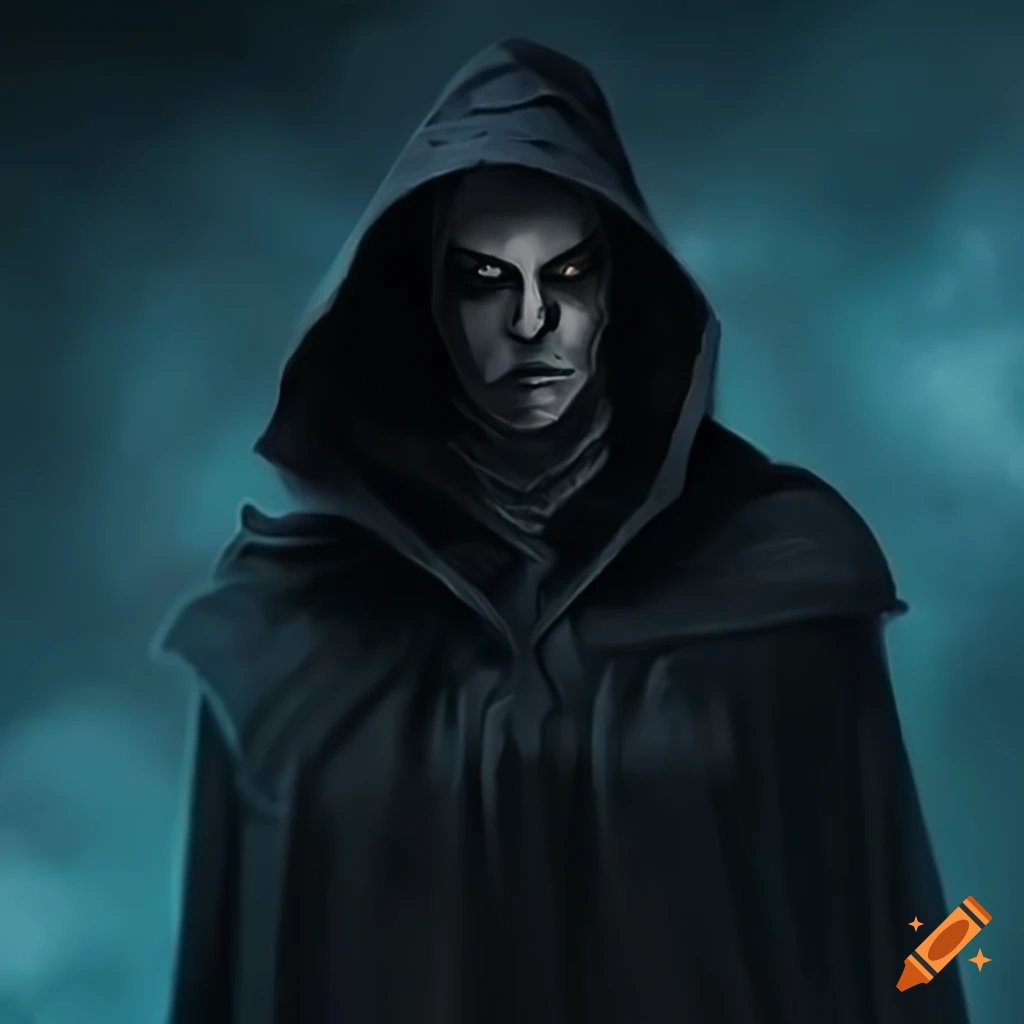 Hooded dark sorcerer