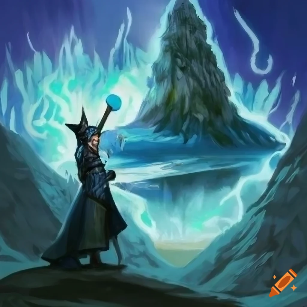 A wizard slowing down time, mtg art, high fantasy on Craiyon