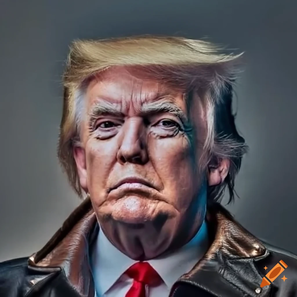 Donald trump in a leather jacket