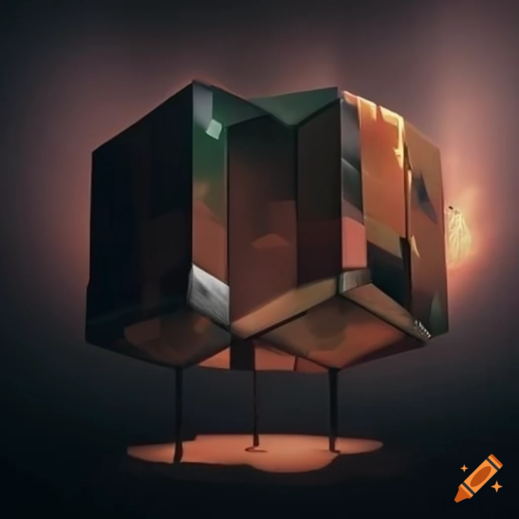 Unique cube-based environment on Craiyon