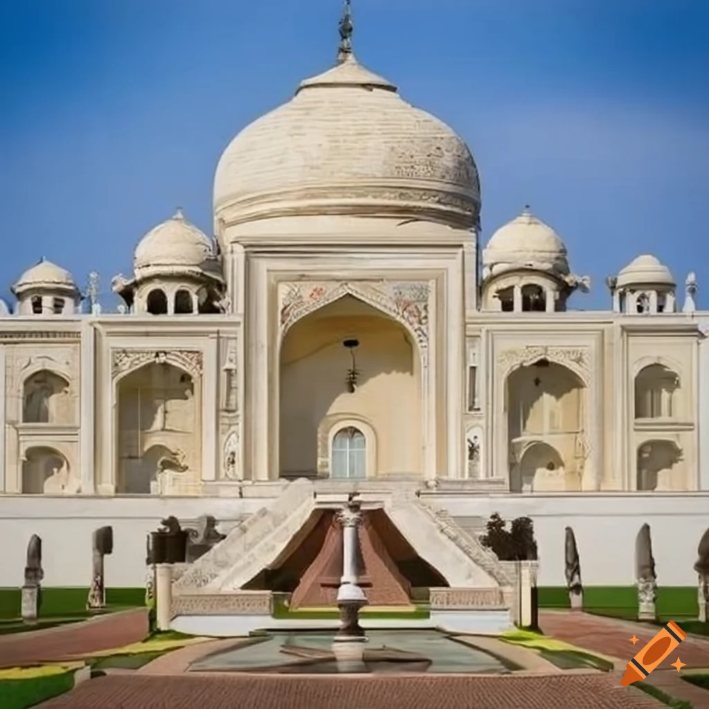 Mahal white house mediterranean architectural style full frontal elevation