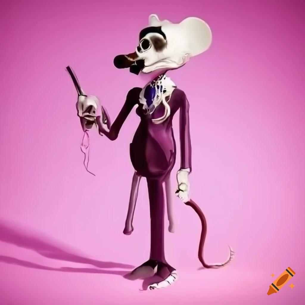 Debonair humanoid rat skeleton in suit on Craiyon