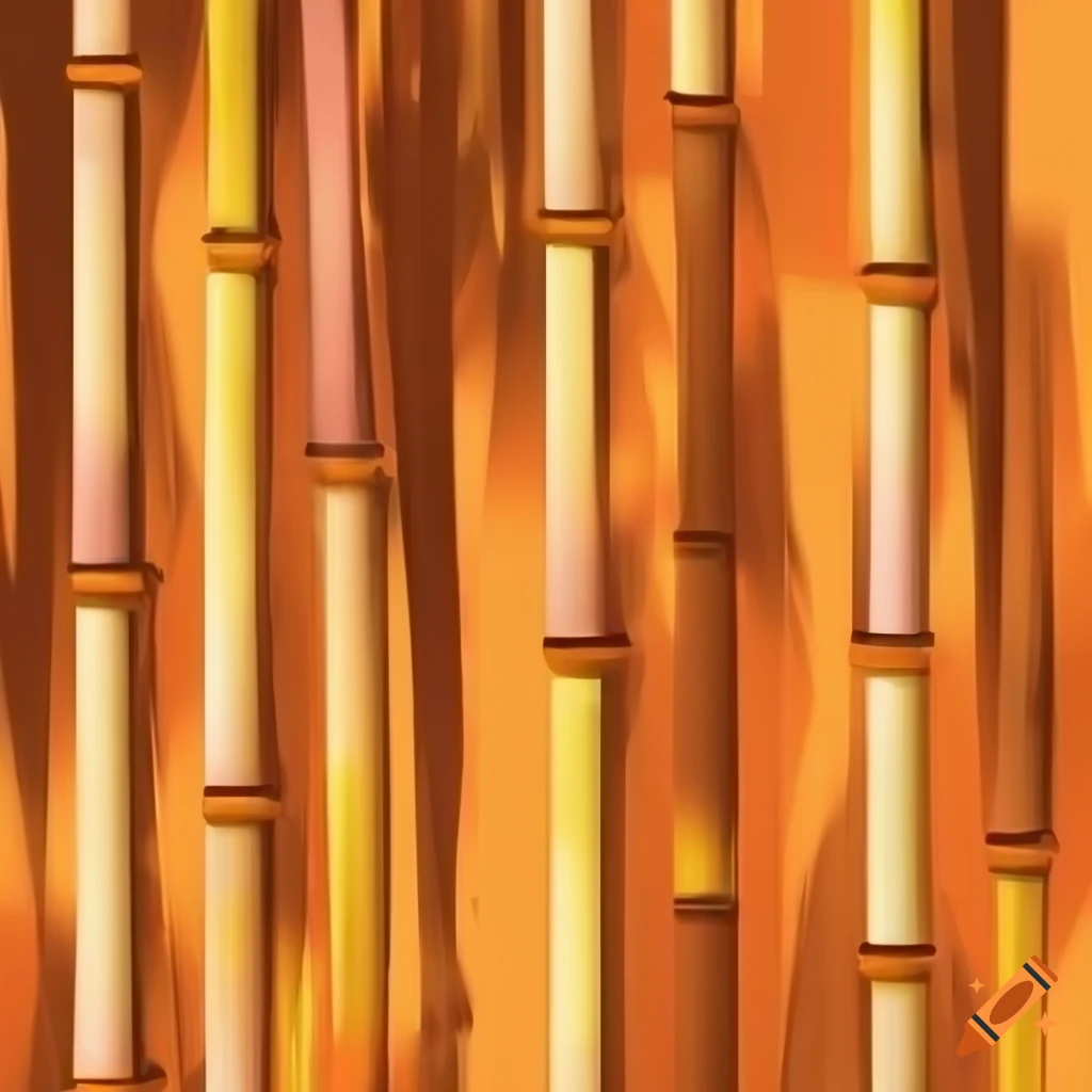 Abstract orange background with bamboo textures