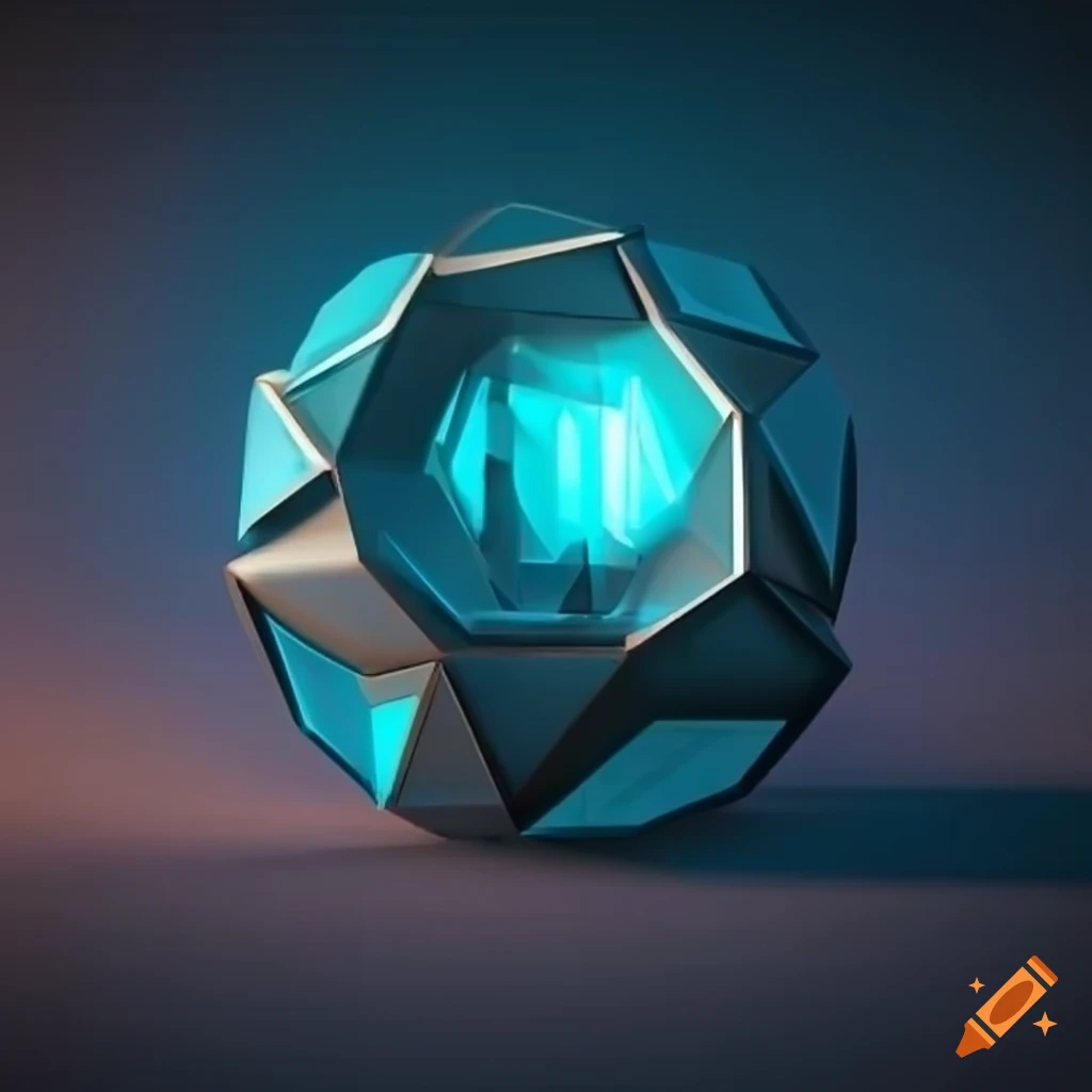 Techy 3d object futuristic sharp edges