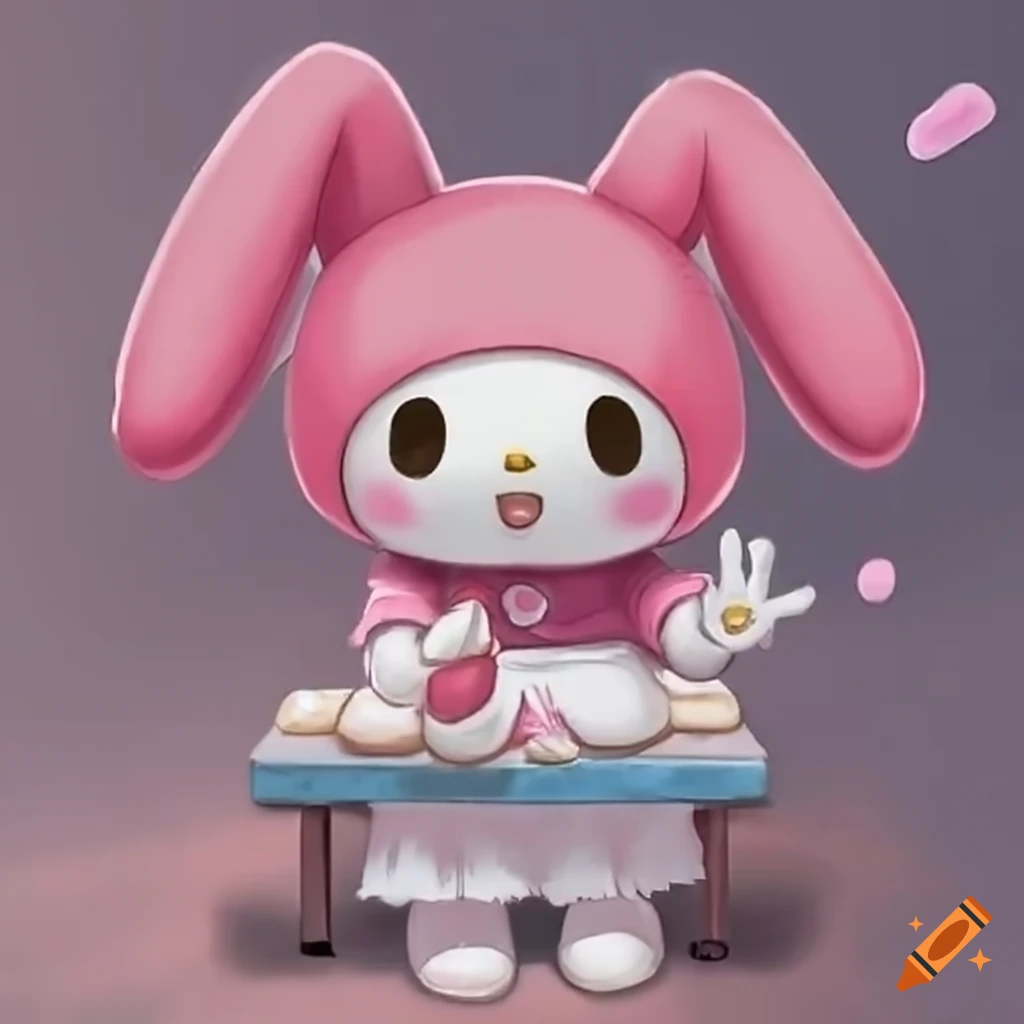 My melody making nails to a hand shop logo on Craiyon