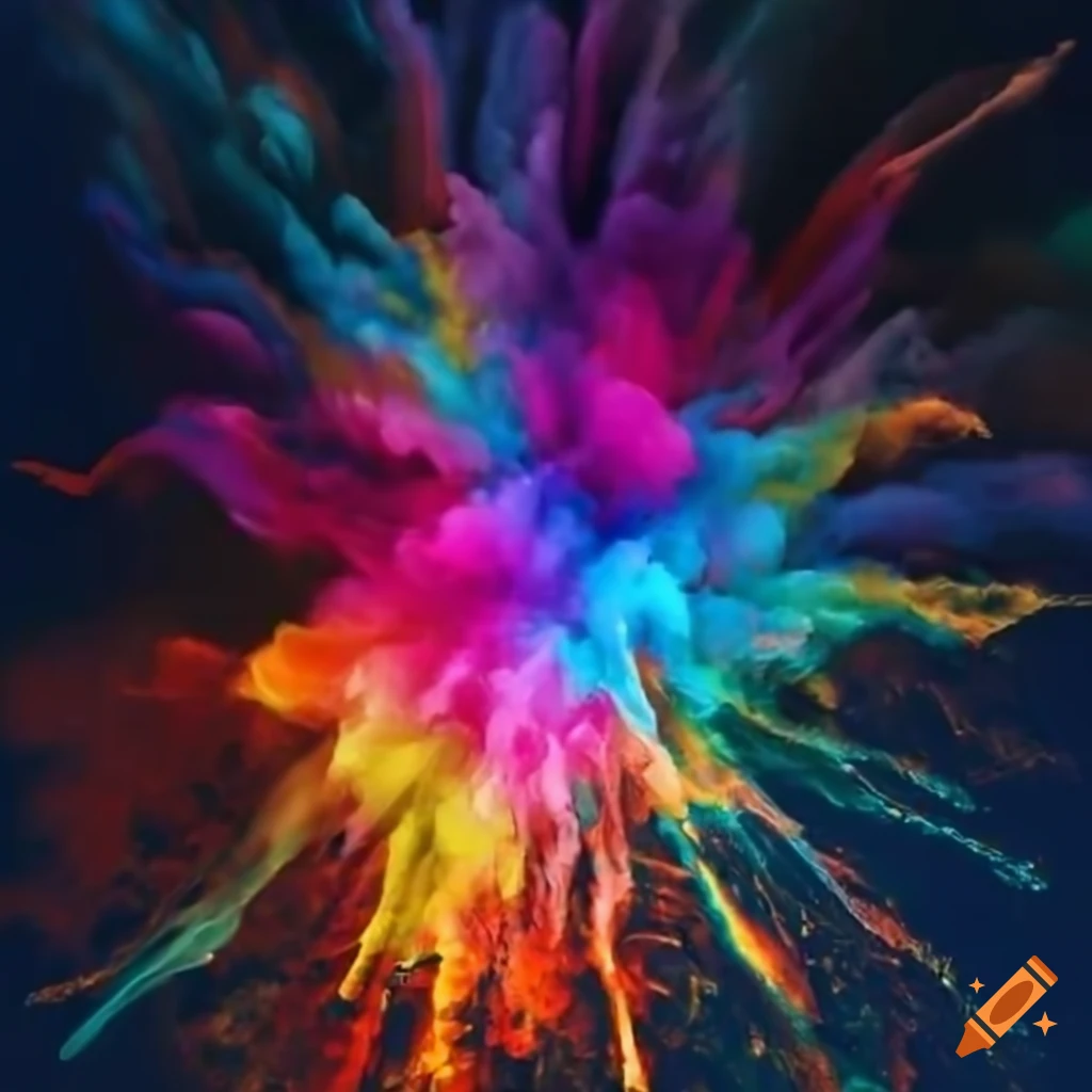 Colourful explosion on Craiyon