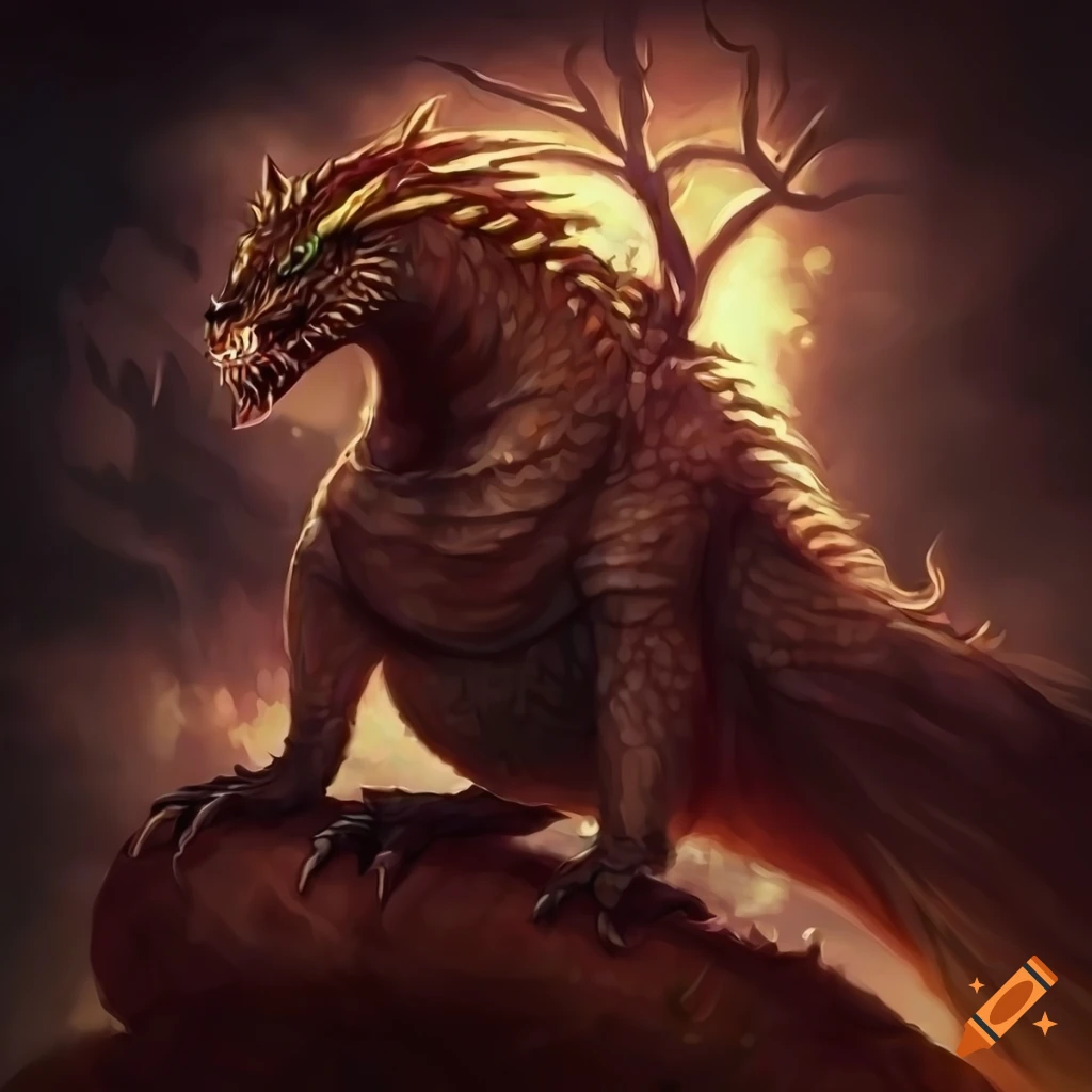 A morbidly obese western dragon with wolf-like characteristics high ...