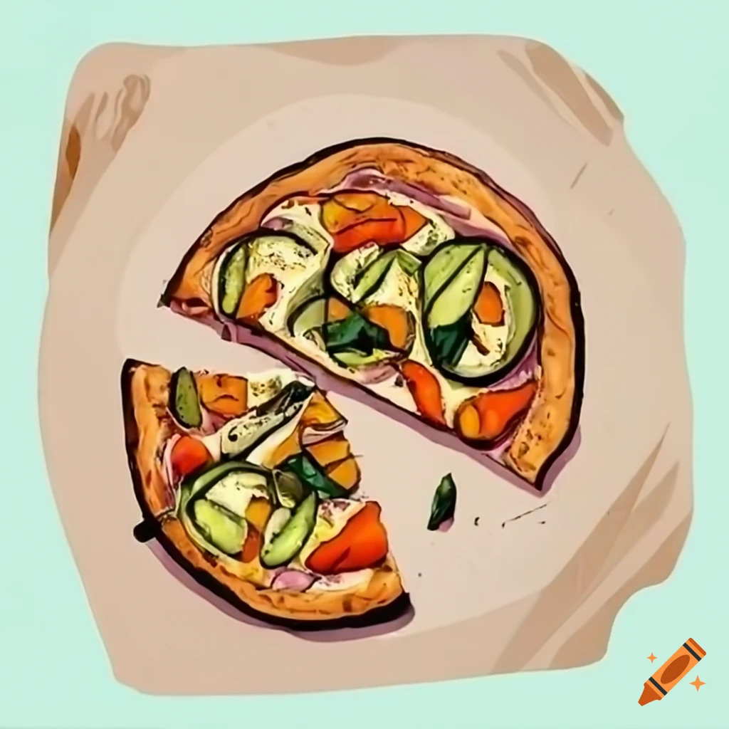 Grilled veggie pizza