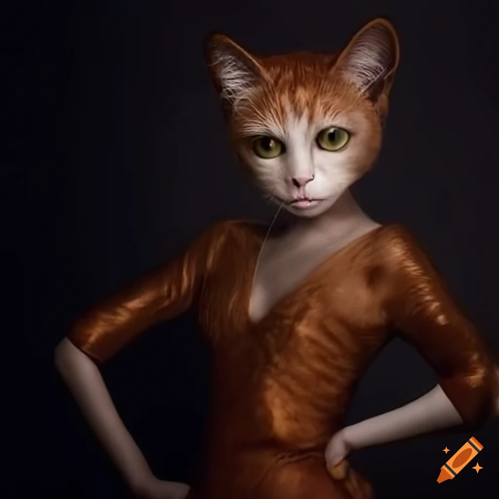 Beautiful cat humanoid on Craiyon