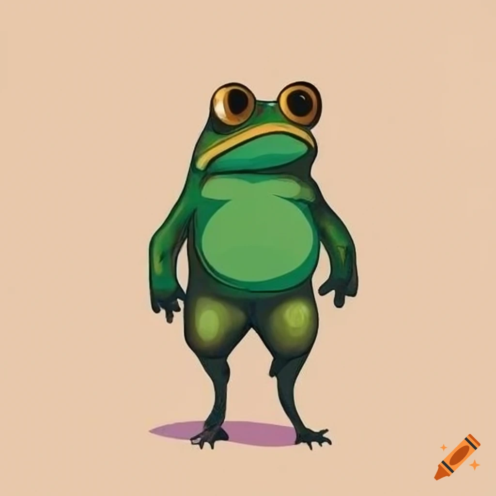 Anthropomorthic frog in clothes