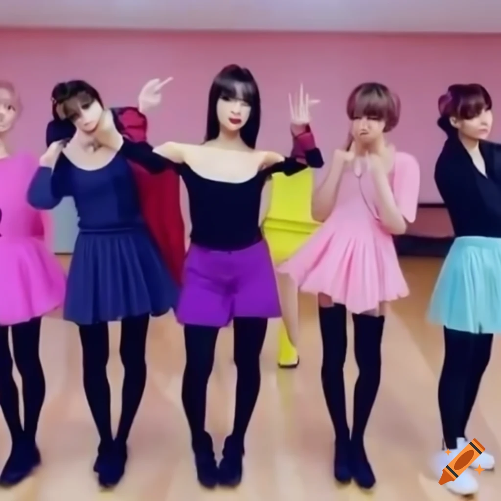 BTS crossdressing as cute girls doing a dance practice full body view ...