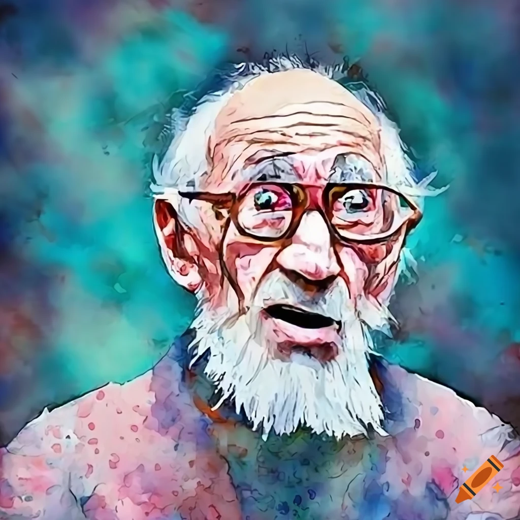 Old Man Face Drawing Cartoon
