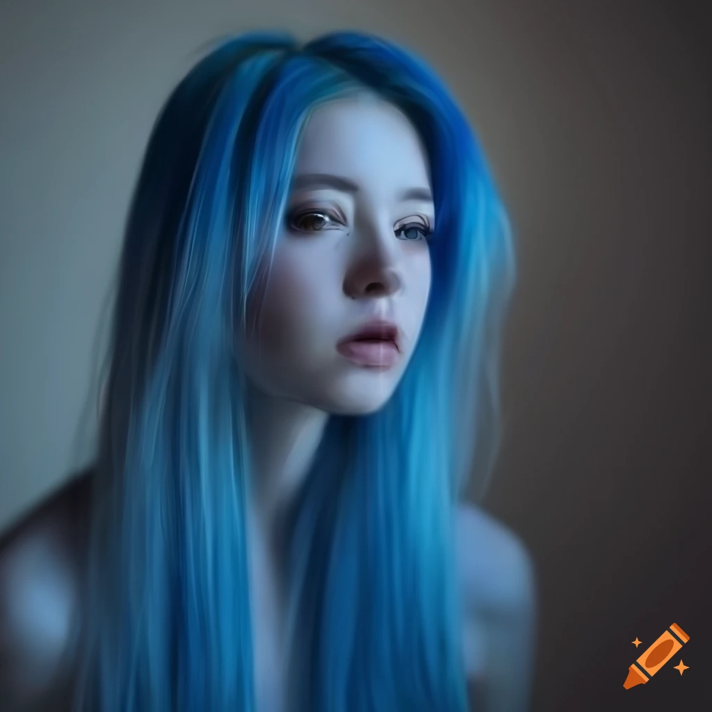 Girl, blue hair, fantasy, high res