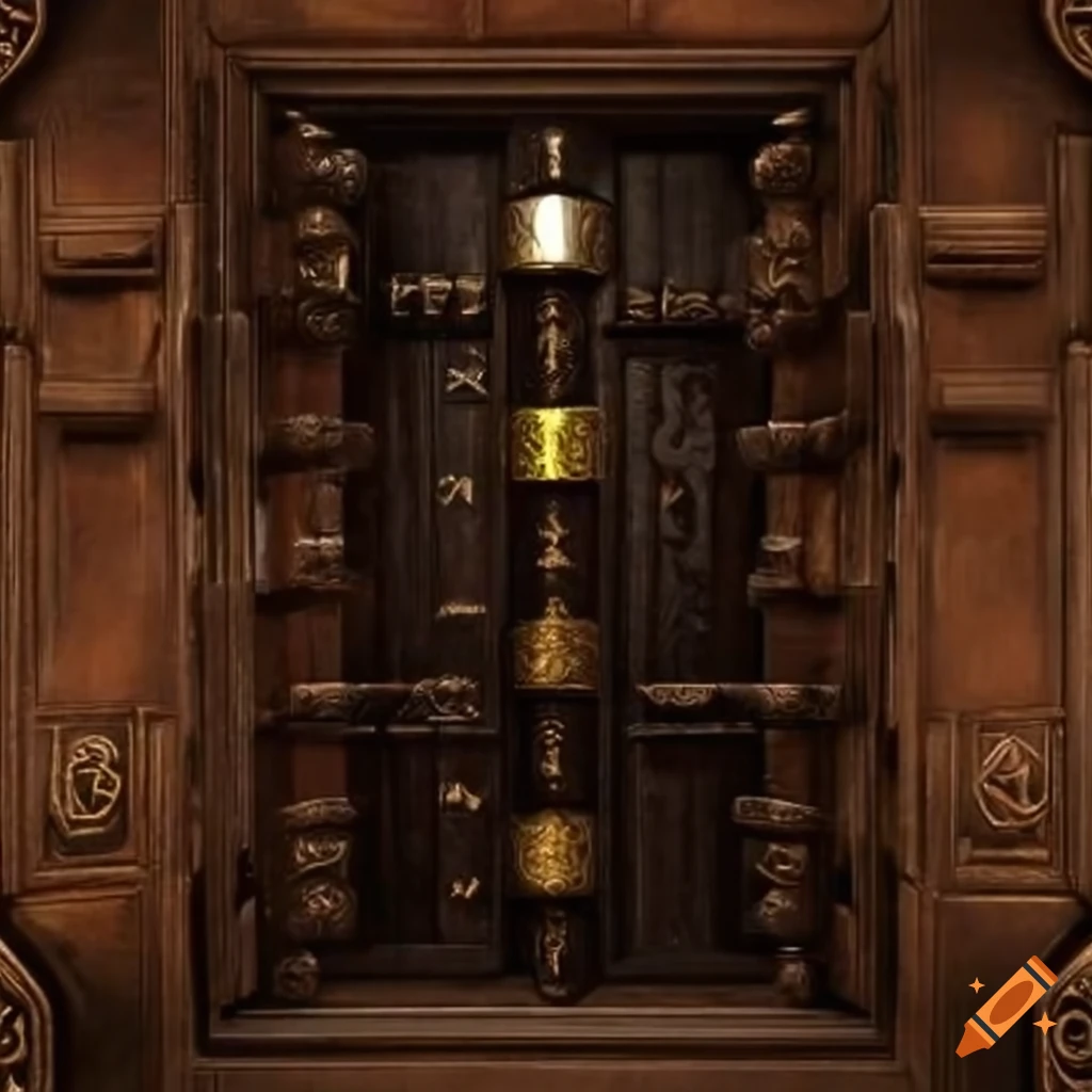 A magic bank vault with runes all over it