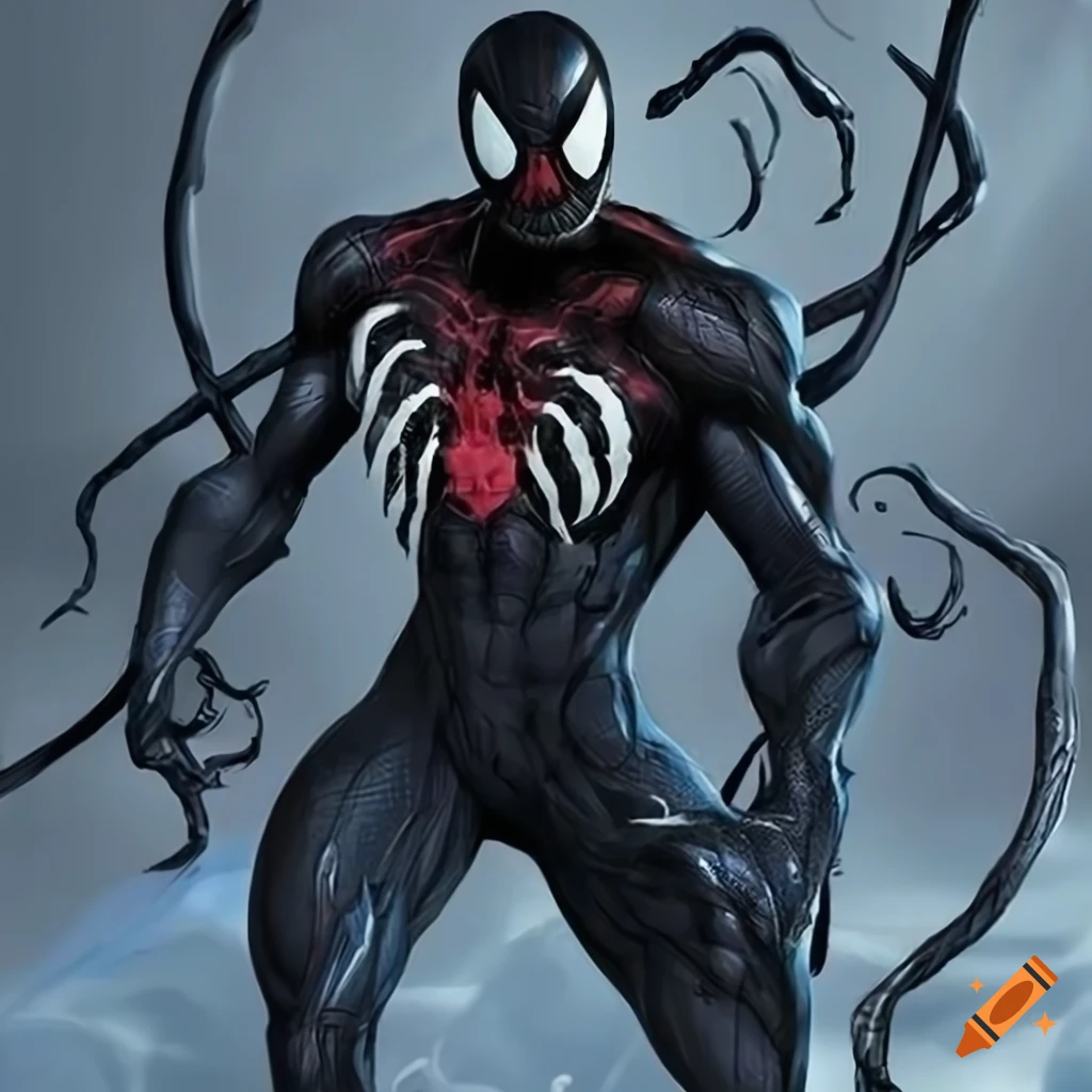 Symbiote spider-man on Craiyon