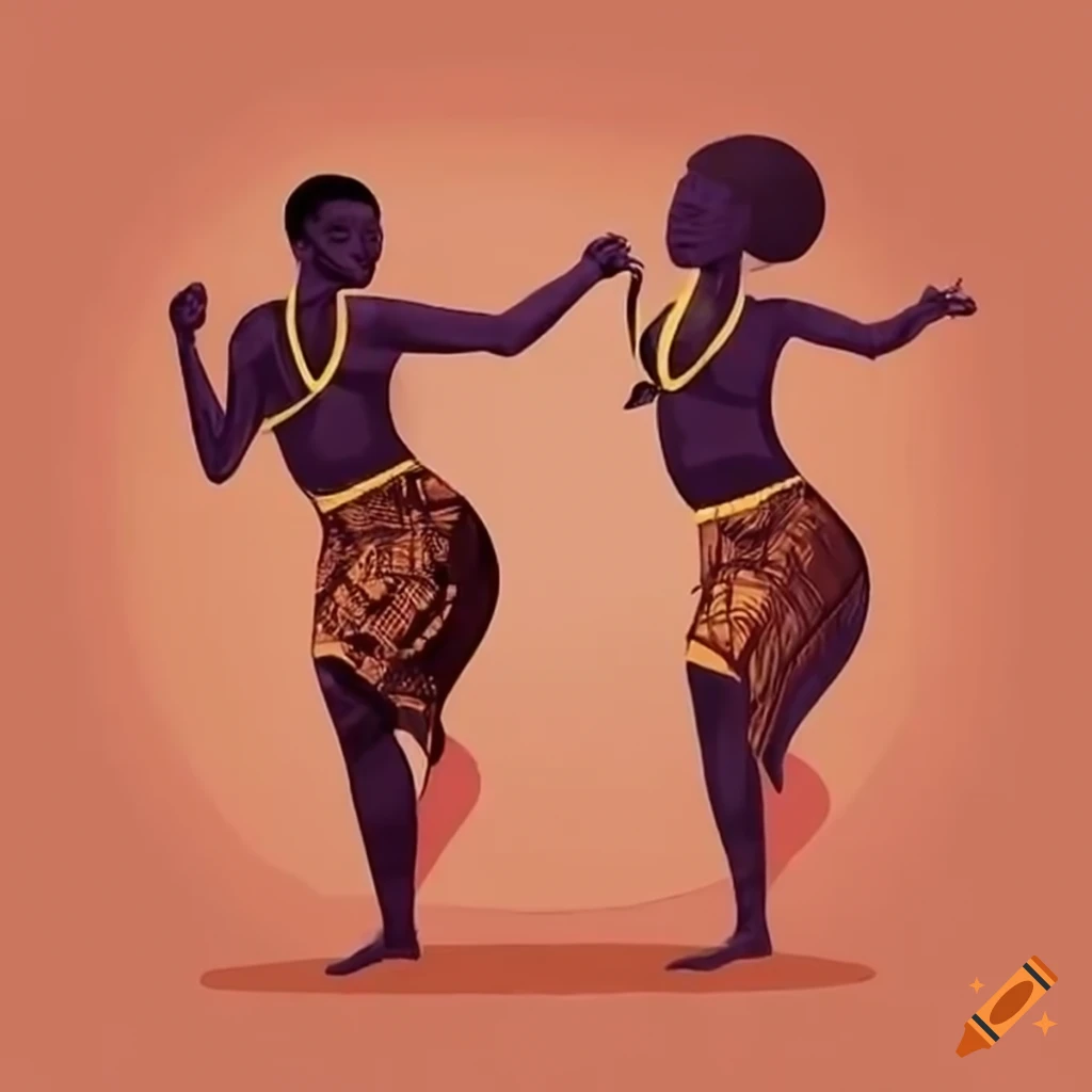 Africam bodies makes rhythm and in primitive movement on Craiyon