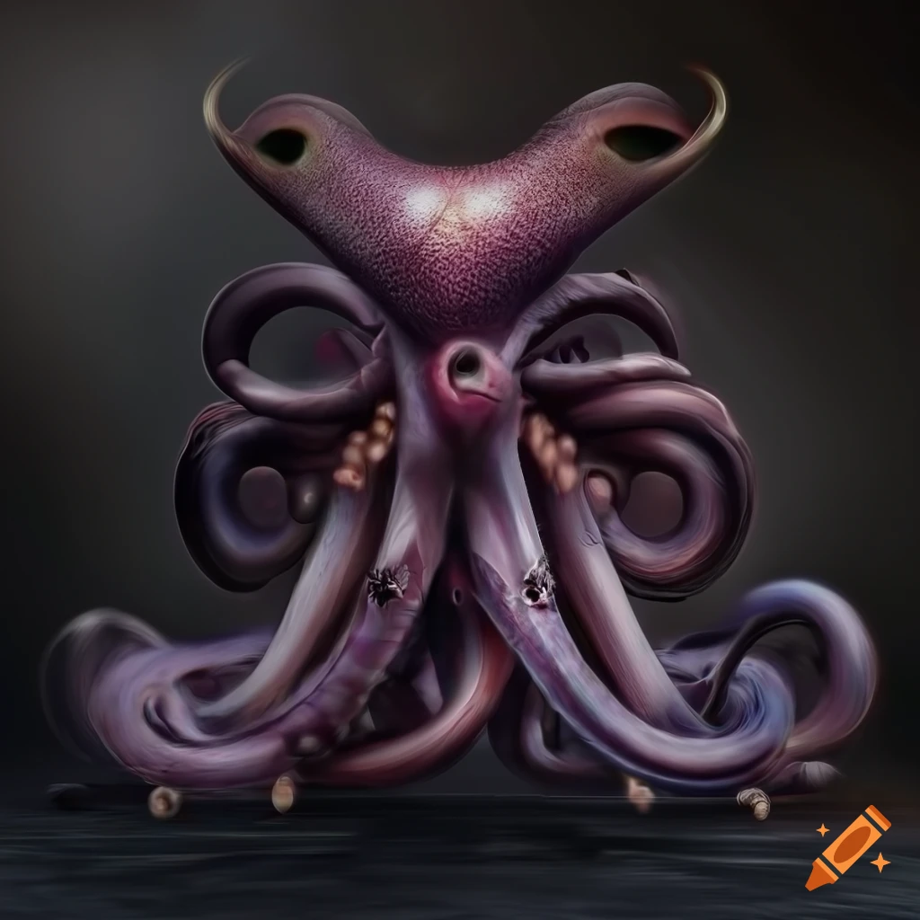 A mysterious beautiful alien creature with alluring tentacles and ...