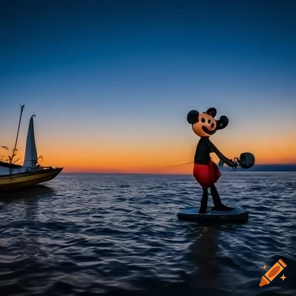 Mickey mouse on a boat at the bodensee