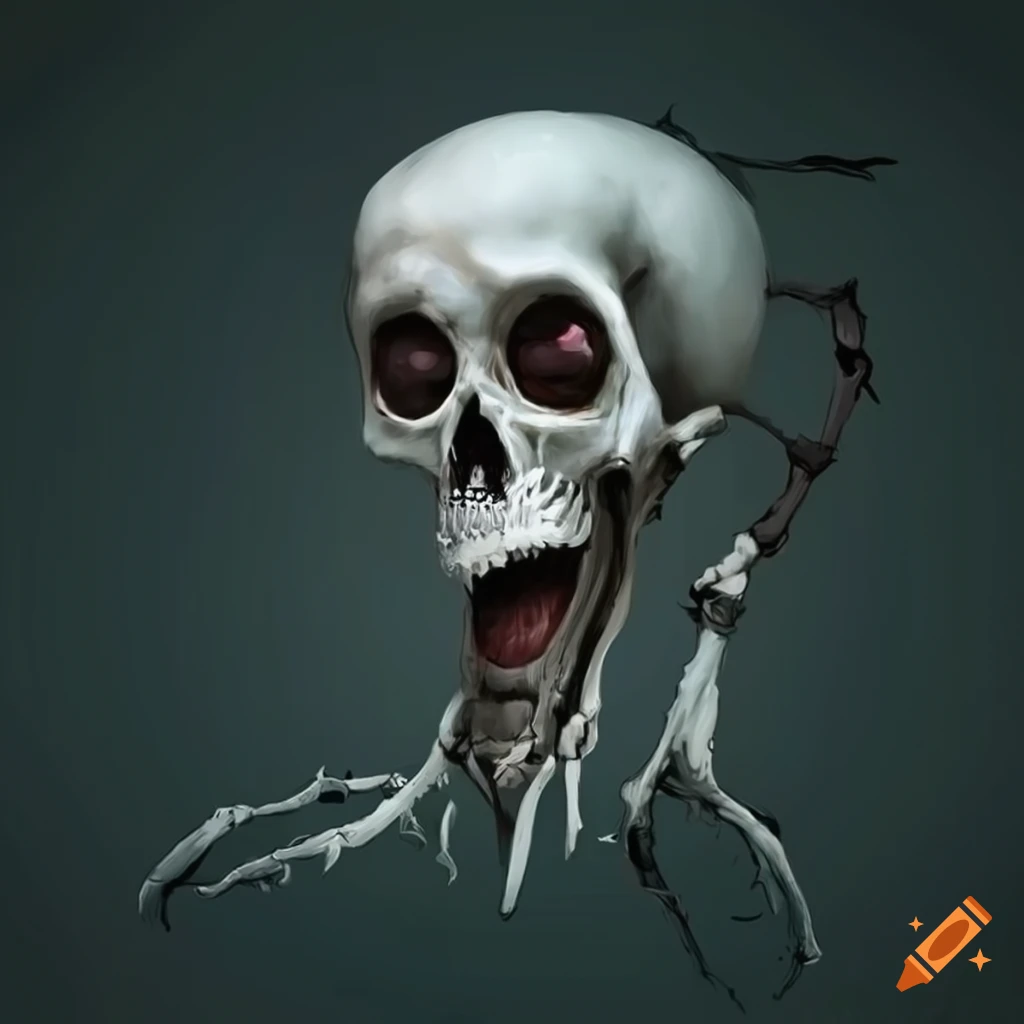 Creepy skeleton art on Craiyon